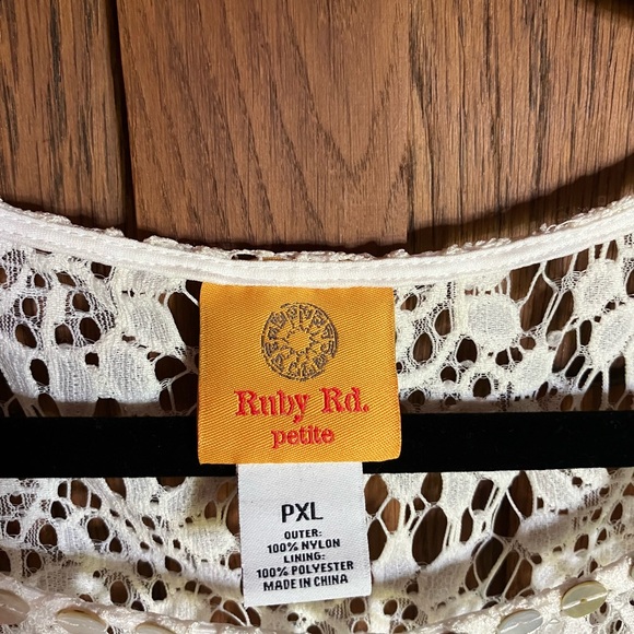 Ruby Rd. | Tops | Ruby Road Xlp Nwot Off White Lace Poncho With Full Tank | Poshmark